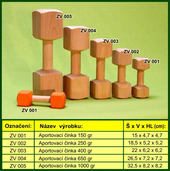 Truhlářství Zimný | Pro psy | Aportovací činka kost pro psa 150g dřevěná